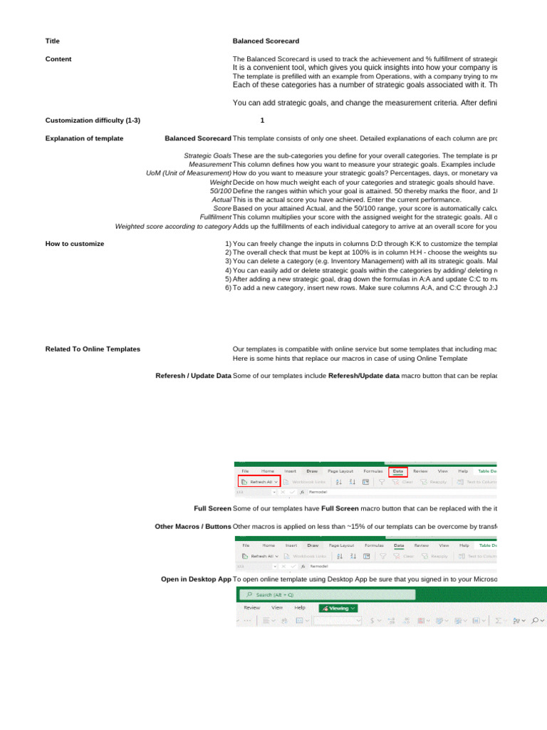 Balanced Scorecard Excel File | PDF | Microsoft Excel | Inventory Balanced Scorecard Excel File | PDF | Microsoft Excel | Inventory