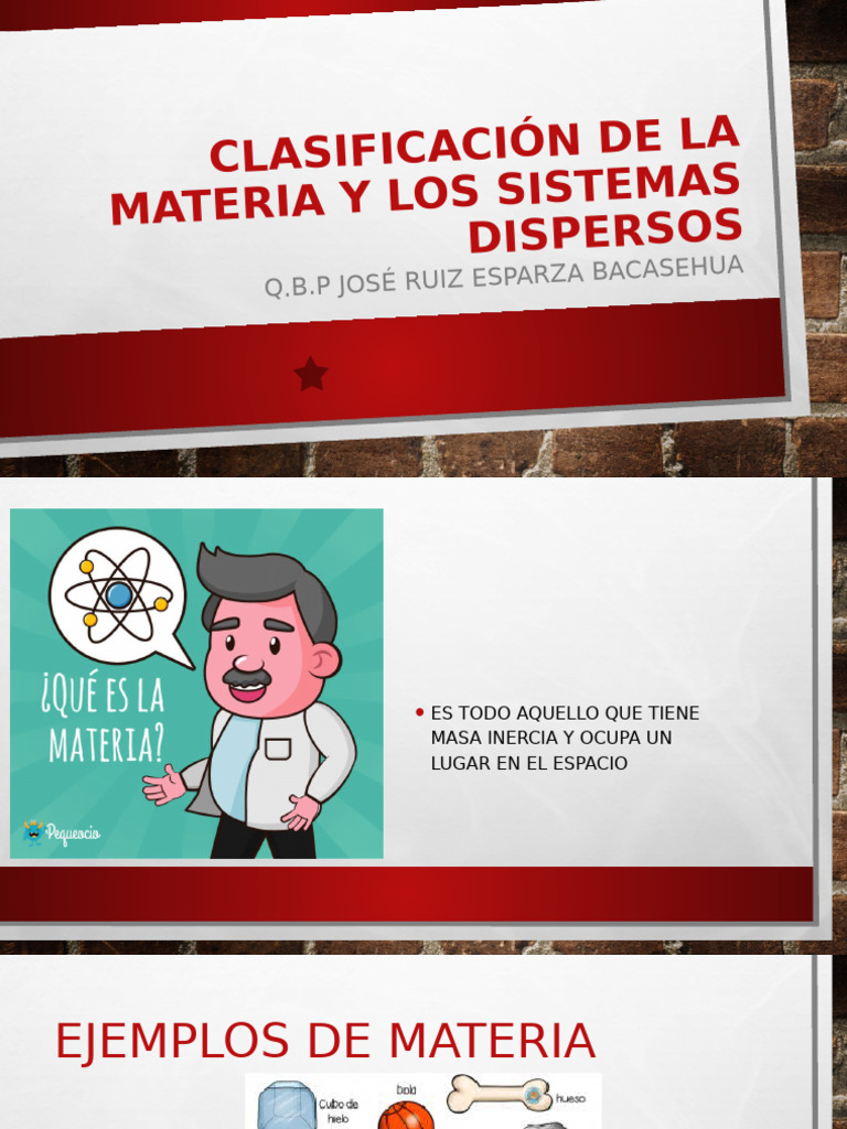 Clasificación de La Materia y Los Sistemas Dispersos | PDF | Coloide | Mezcla