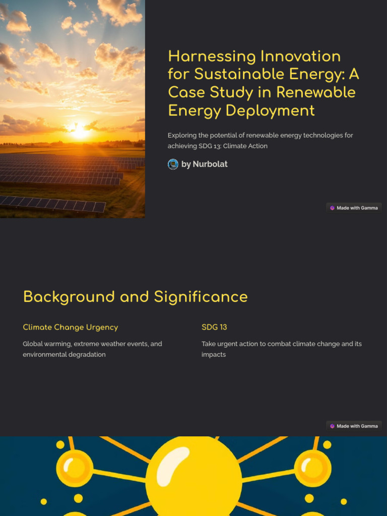 Harnessing Innovation For Sustainable Energy A Case Study in Renewable ...