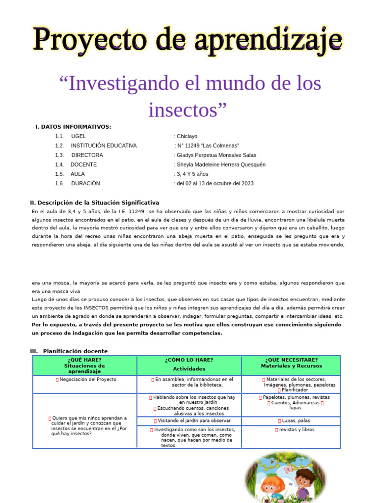 Proyecto-Los Insectos | PDF | Información | Las emociones