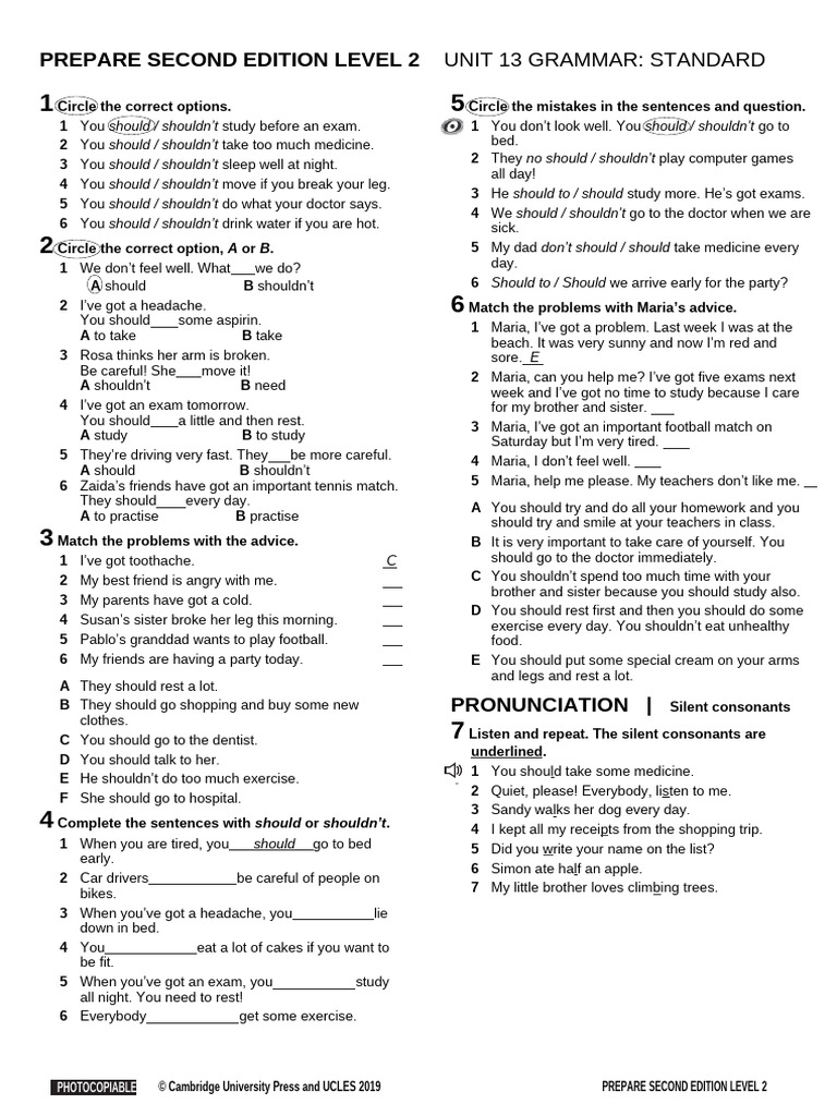 PREPARE_2_Grammar_Standard_Unit_13 | PDF