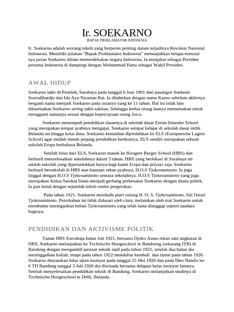 Biografi Ir Soekarno | PDF