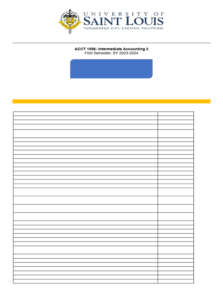 Intermediate Accounting 2 Problem Set Pdf Inventory Accounts Payable