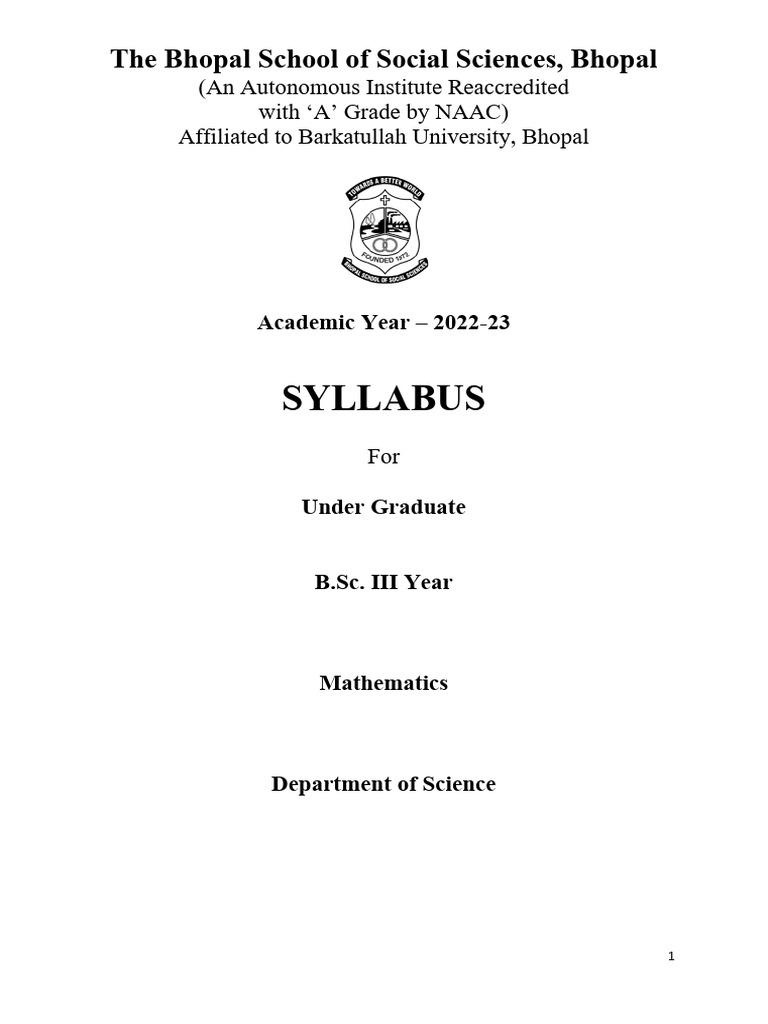 BSC III Year Mathematics 2022-23 | PDF | Linear Map | Continuous Function