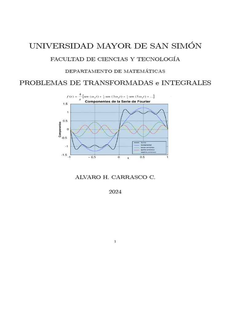 Practica de Transformadas e Integrales 2024 Transformadas de Fourier | PDF | Álgebra | Análisis ...