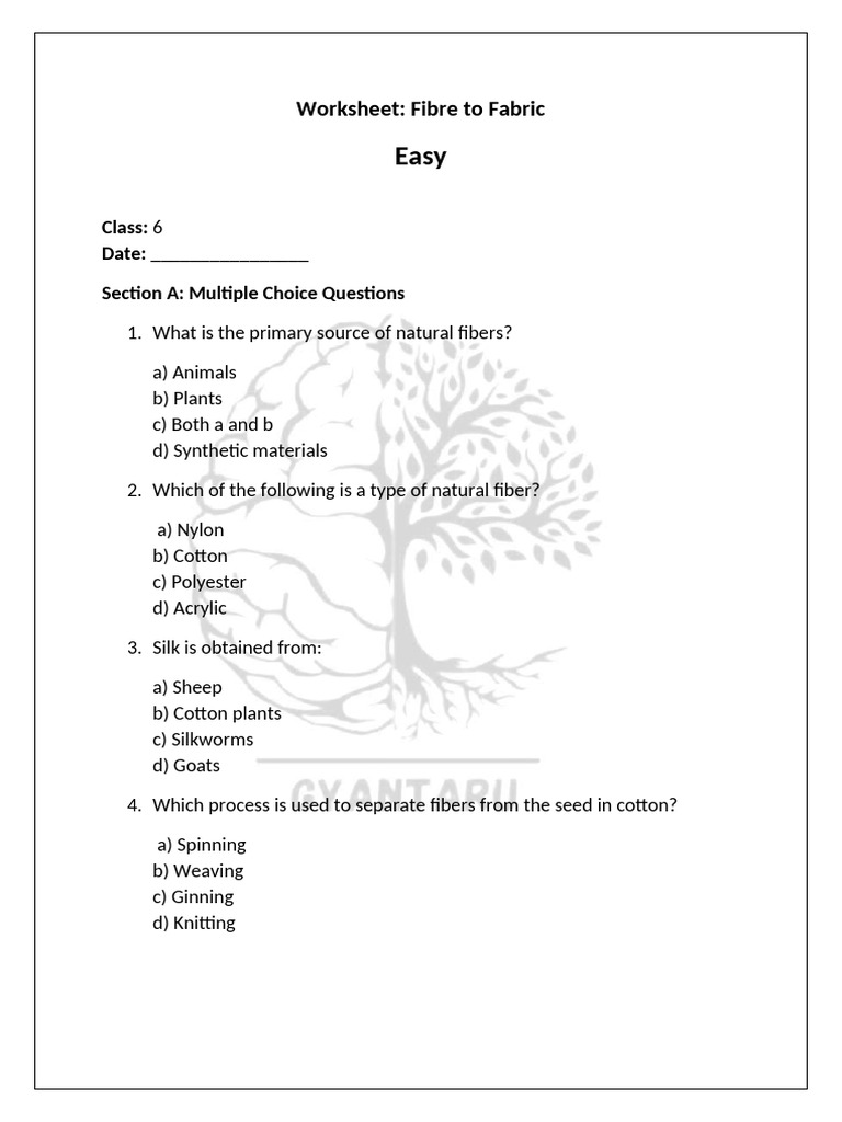 Class 6 Ch3 Easyworksheet | PDF