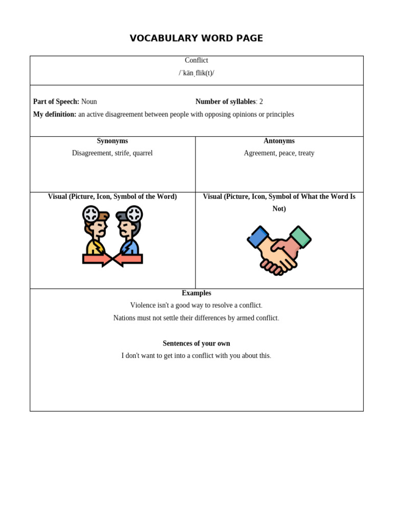 Vocabulary Word Page Week 3 | PDF | Subject (Grammar) | Part Of Speech