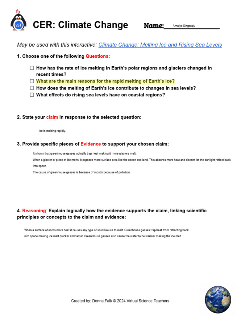 Melting Ice & Rising Sea Levels | PDF