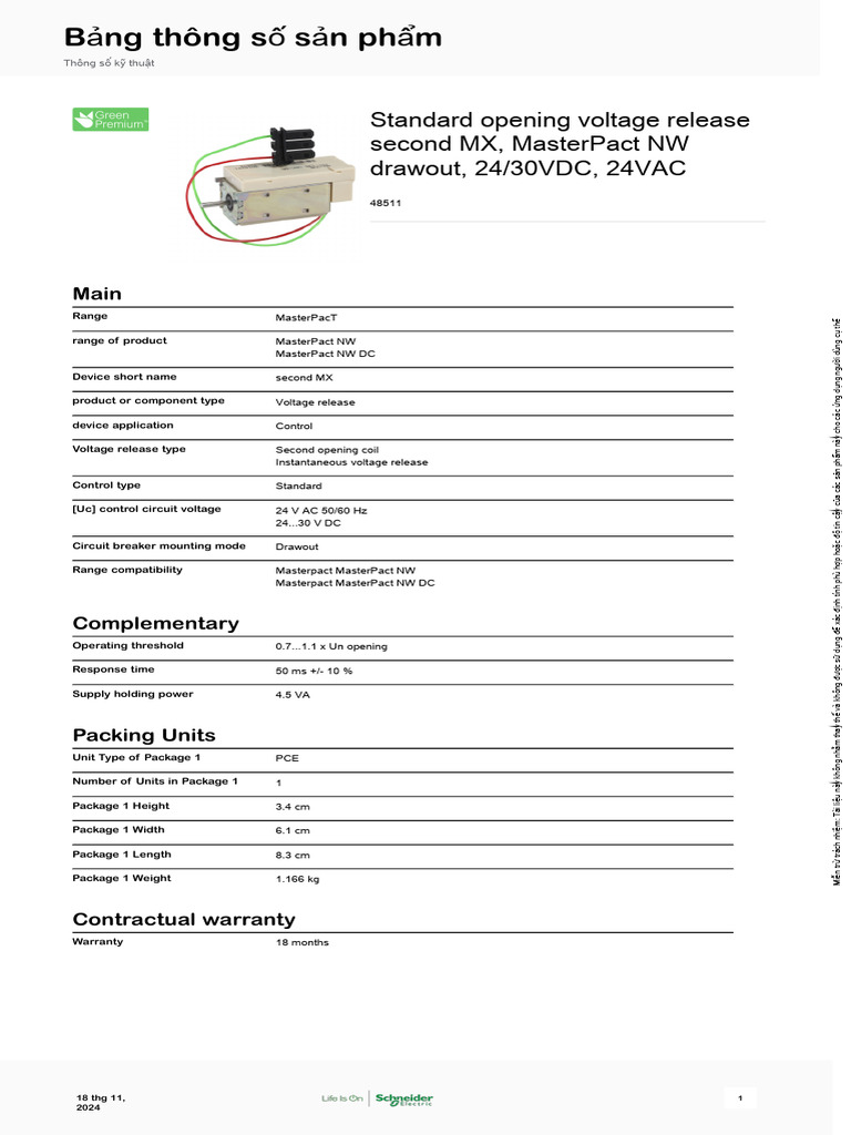 Schneider Electric MasterPact-NW 48511 | PDF