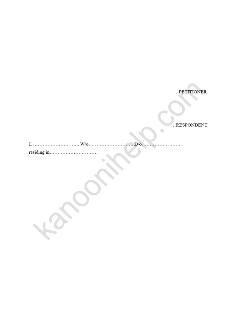 Affidavit - Under Section 11 of The Hindu Marriage Act, 1955 - Decree ...