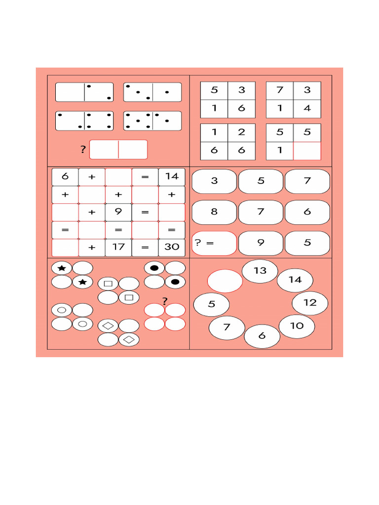 Printable Math Brain Teasers Shape Patterns and Iq Puzzles For Kids and ...
