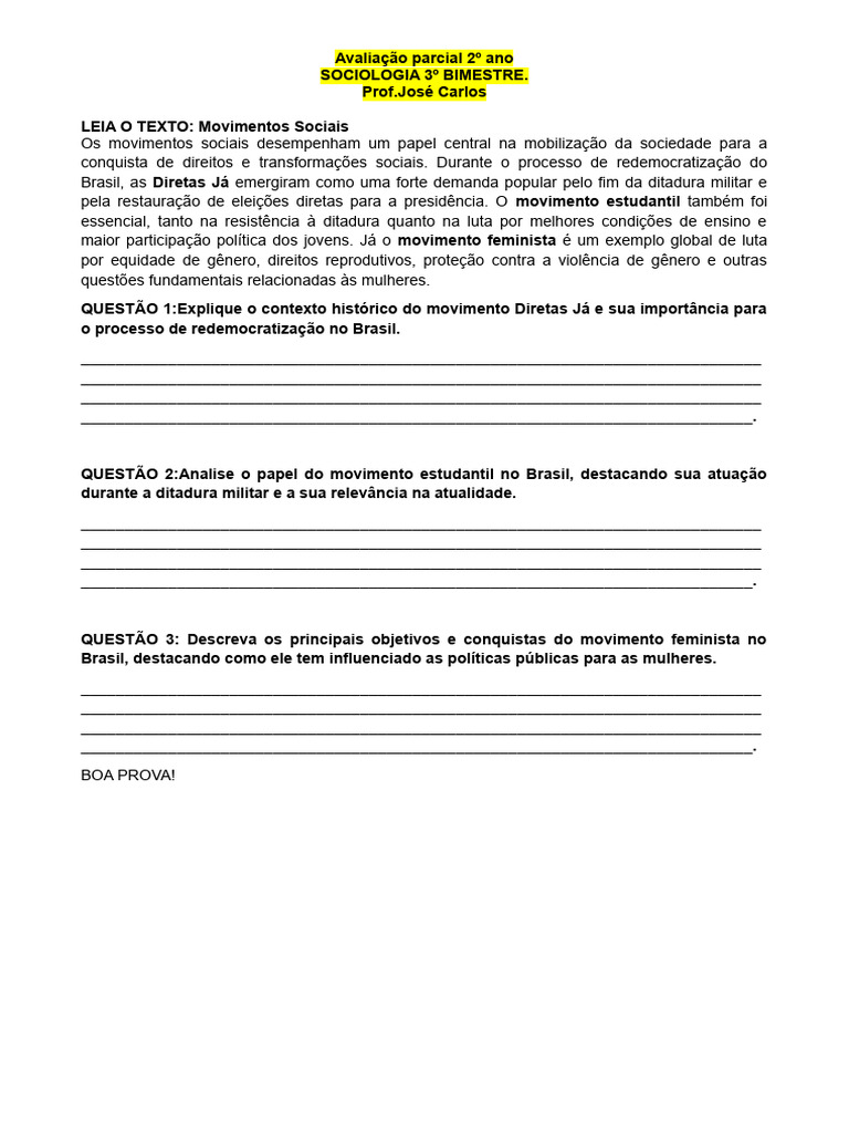 SOCIOLOGIA 2º ANO(SEGCHAMADA)_241010_085705 | PDF