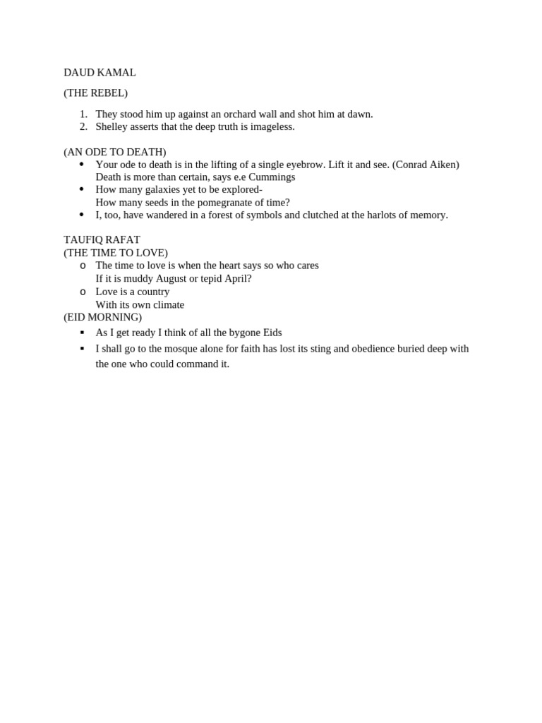 Poems' References For Assignment | PDF