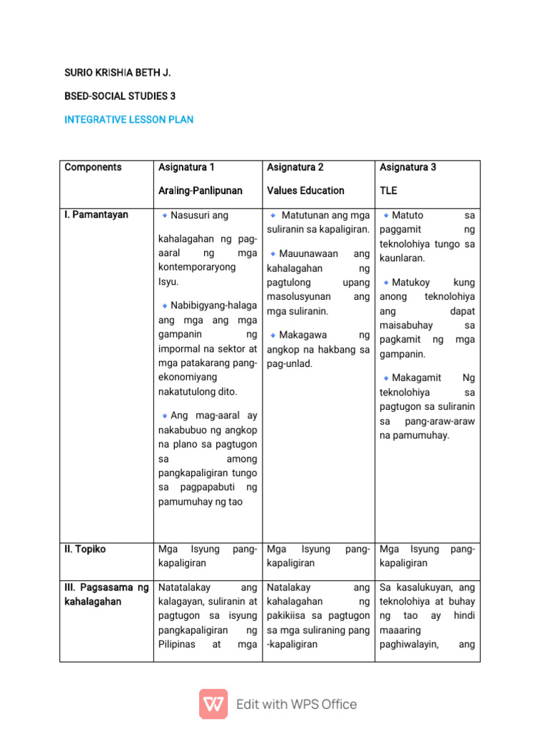 Thematic Plan | PDF