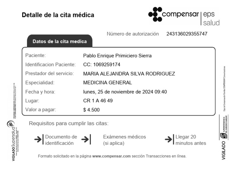 Detalle de La Cita Médica | PDF