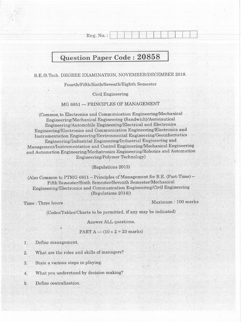 FOM Anna University QP | PDF