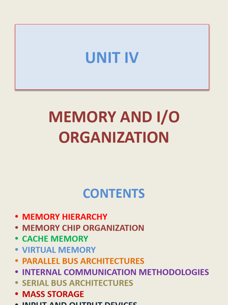 UNIT IV.ppt | PDF | Random Access Memory | Computer Data Storage