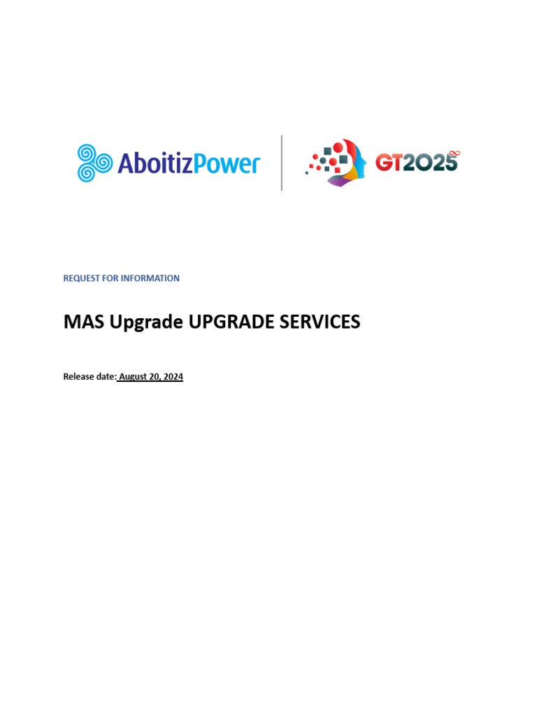 Request For Information (RFI) - MAS9 Upgrade | PDF | Amazon Web ...