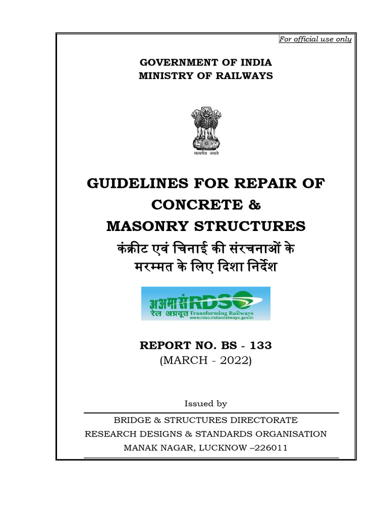 BS 133 Guidelines Repairs of Concrete Structures | PDF | Concrete ...