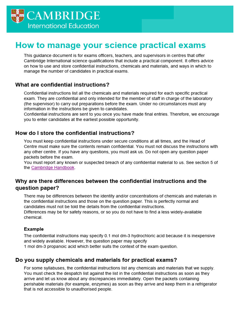 Managing Science Practicals | PDF | Laboratories