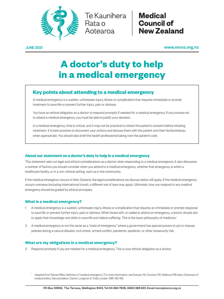 A-doctors-duty-to-help-in-a-medical-emergency | PDF | Informed Consent ...