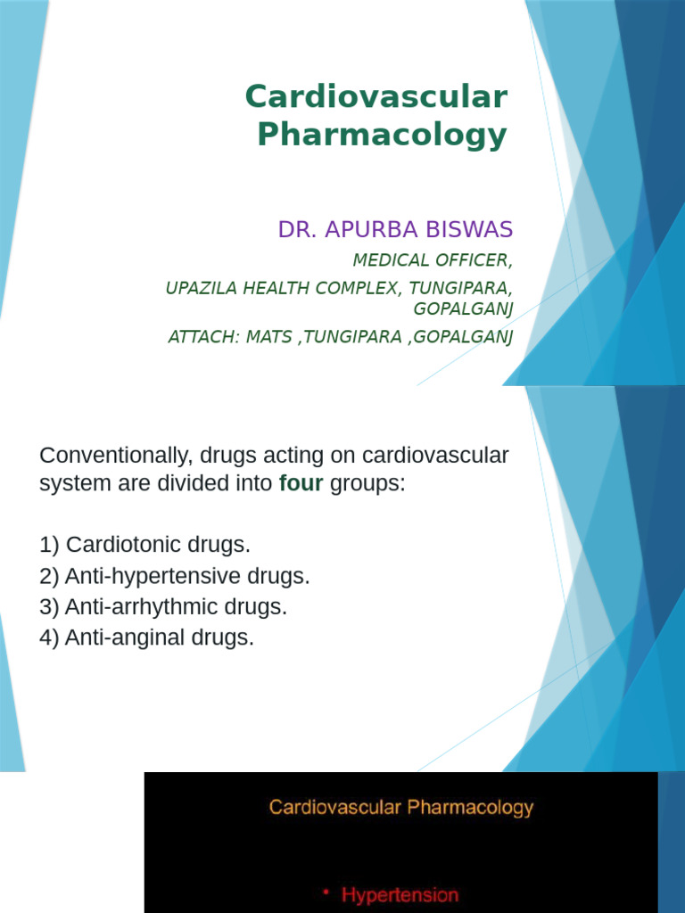Cardiovascular Pharmacology Overview | PDF | Hypertension | Clinical ...
