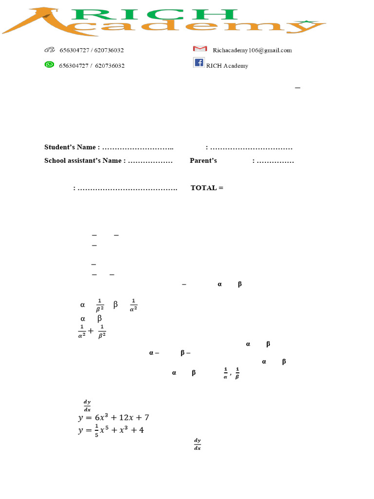 Form 5 Additional Mathematics Exam Guide | PDF