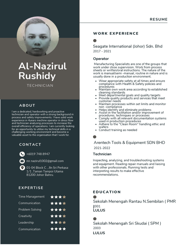 Resume Al Nazirul Rushidy | PDF