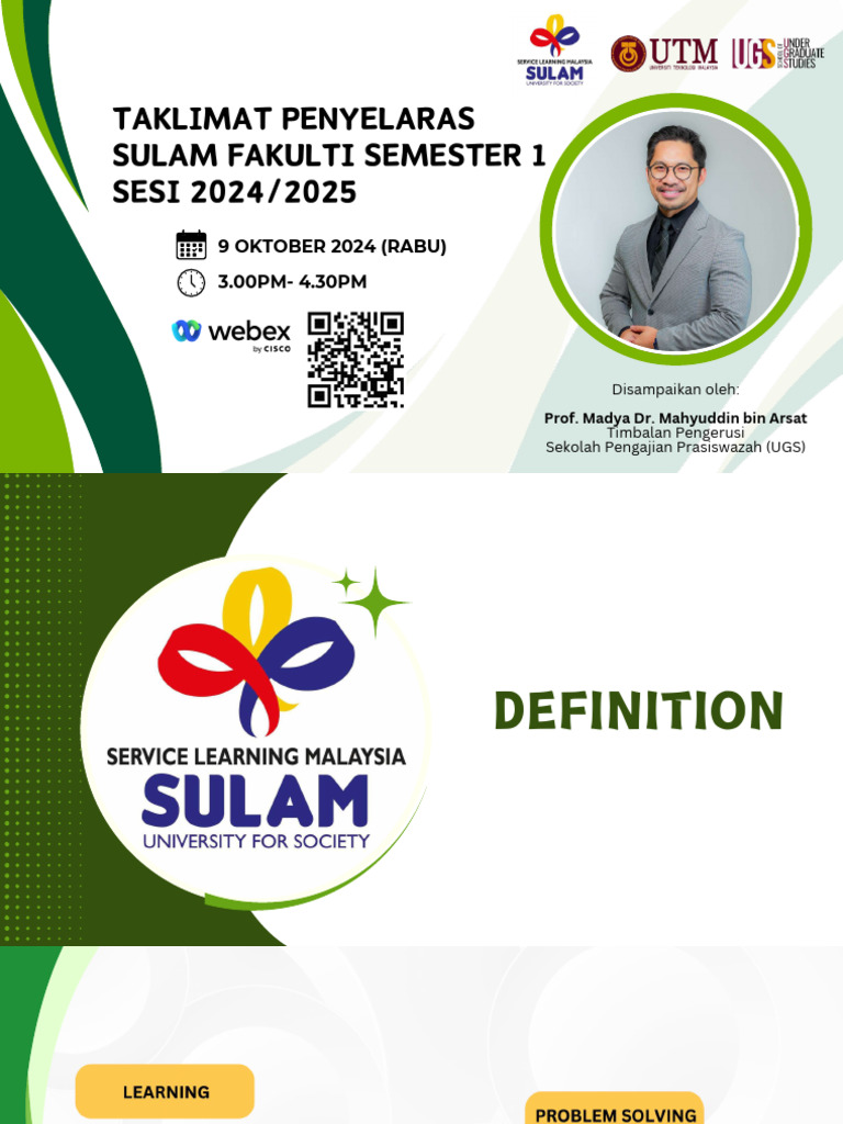 Poster Slide Taklimat SULAM 1 - Compressed | PDF | Service Learning ...