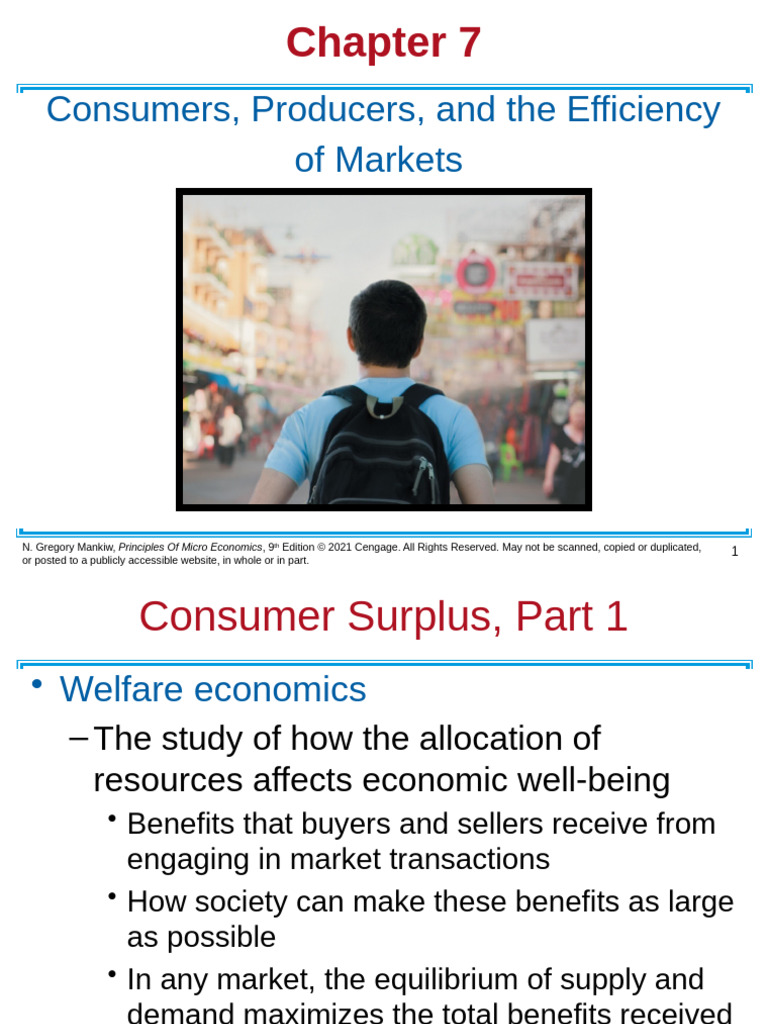 Chapter 07 Consumers, Producers, and The Efficiency of Markets - M ...