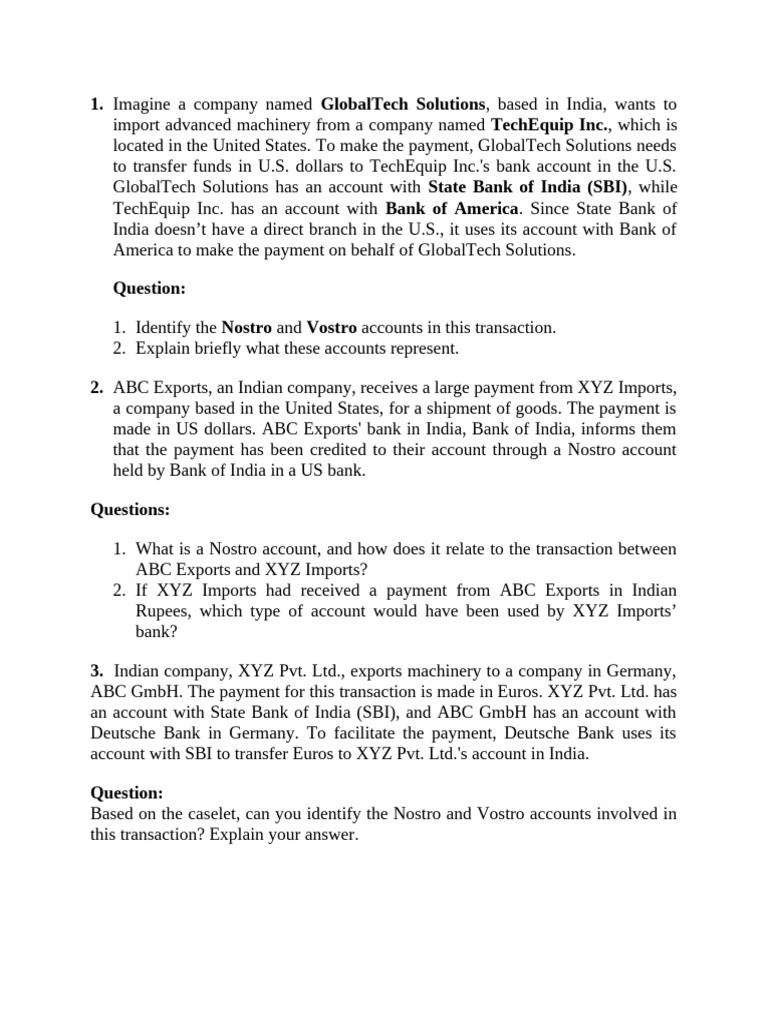 Nostro and Vostro Accounts Explained | PDF