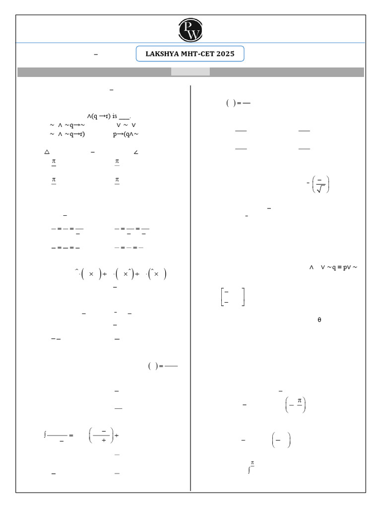 Board PYQ 2022 Lakshya MHT CET 20256703e1af8161f633dde0b4d0 | PDF ...