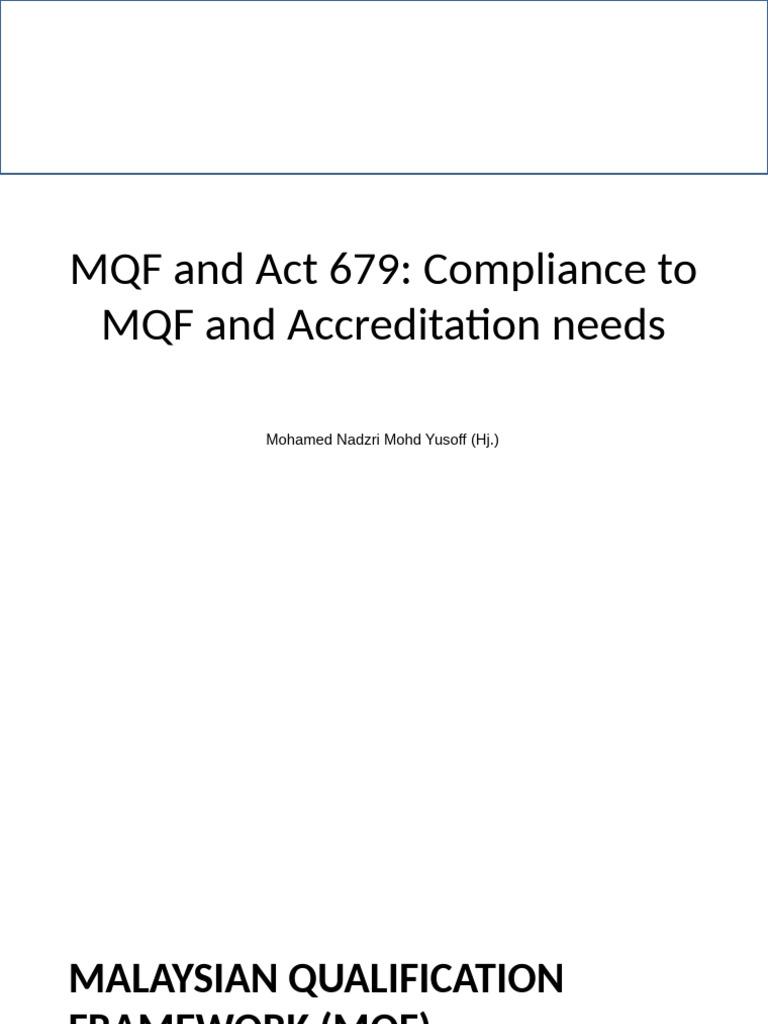 2019 Module1 PPT2a MQF Compliance and Accrediation Needs | PDF ...