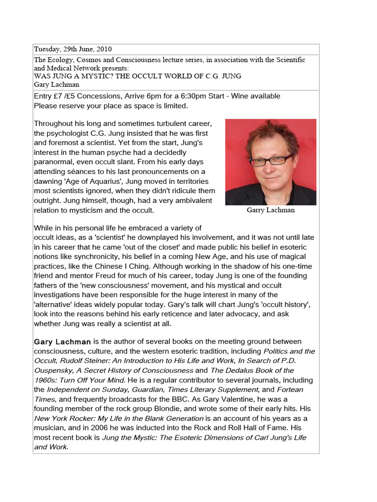 Gary Lachman Was Jung a Mystic the Occul | PDF