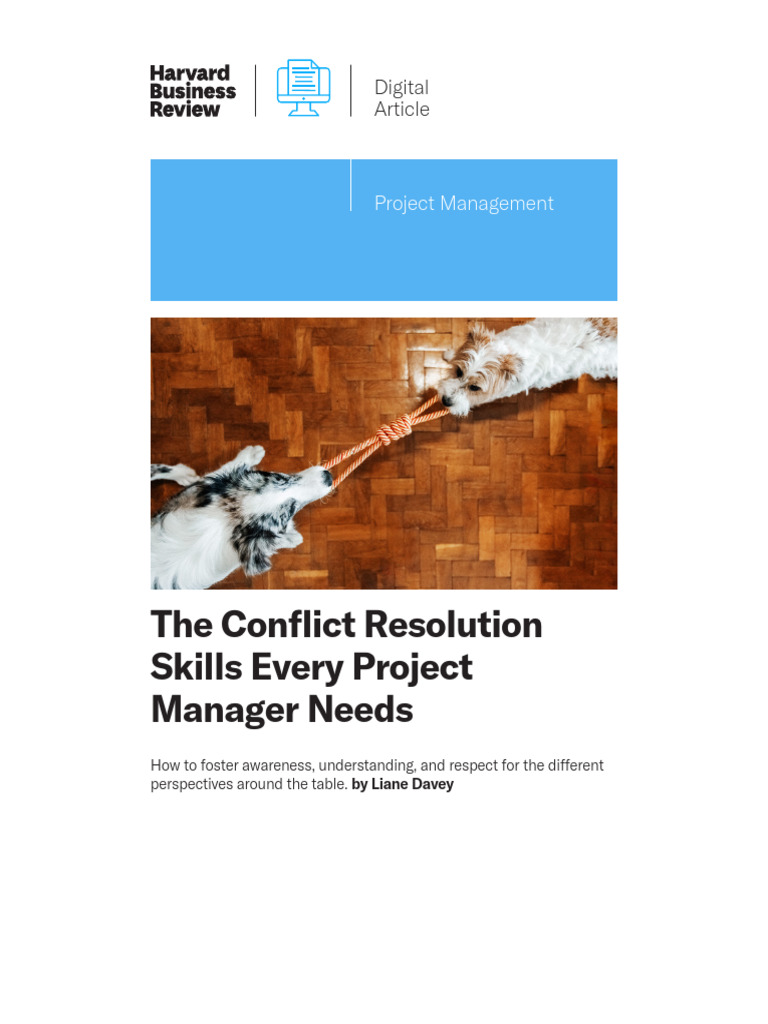 2023 - 10 - The Conflict Resolution Skills Every Project Manager Needs ...