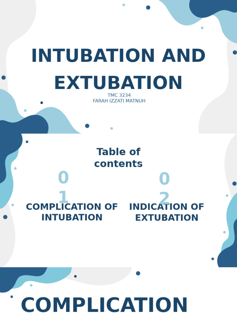 intubation extubation | PDF