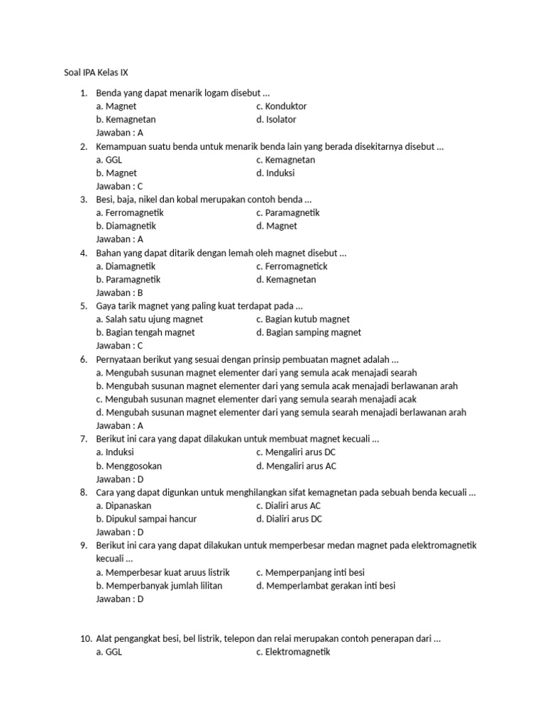 Soal IPA Kelas IX 3 Maret | PDF