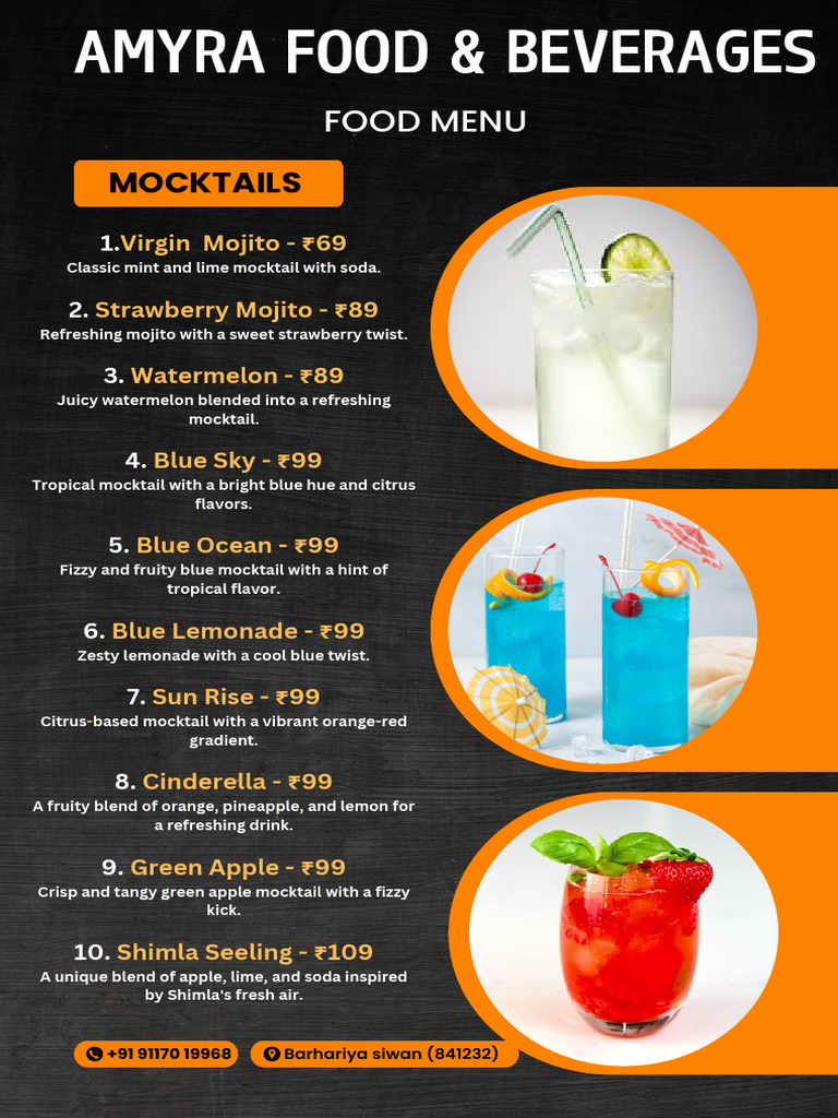 Refreshing Mocktails Menu | PDF