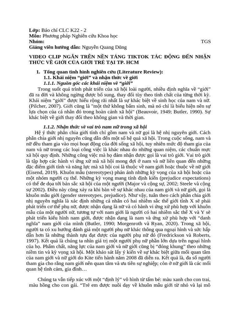 CUỐI KỲ NCKH K22 2 TGS | PDF