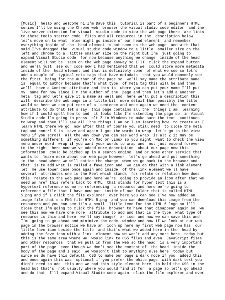 2 (English) Head Tag in HTML - An HTML5 Head Element Tutorial (DownSub - Com) | PDF | World Wide ...