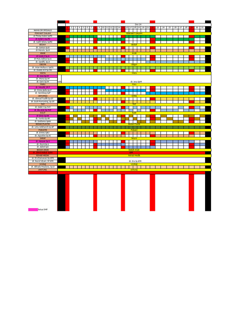 Jadwal Jaga Spesialis IGD Desember | PDF