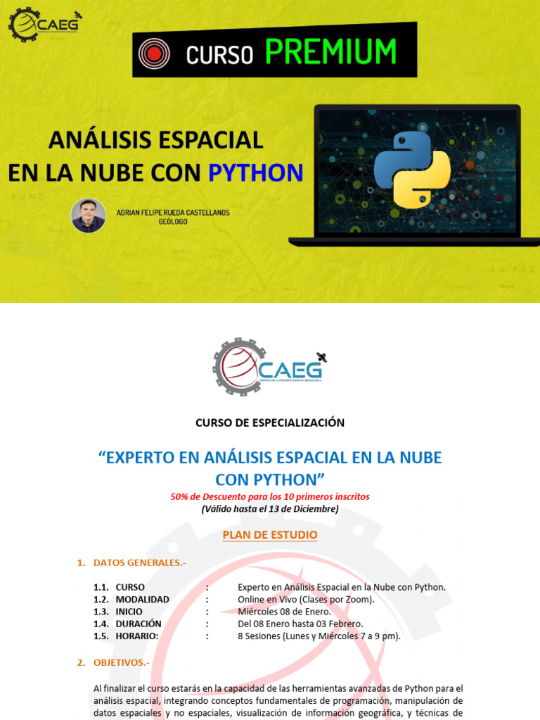 Análisis Espacial con Python | PDF | Python (lenguaje de programación) | Computación en la nube