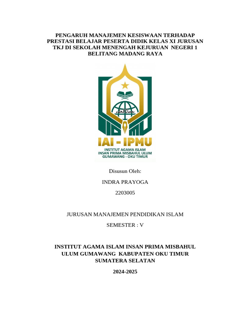 Proposal Mk Pak Safrijal Indra2 (1) | PDF