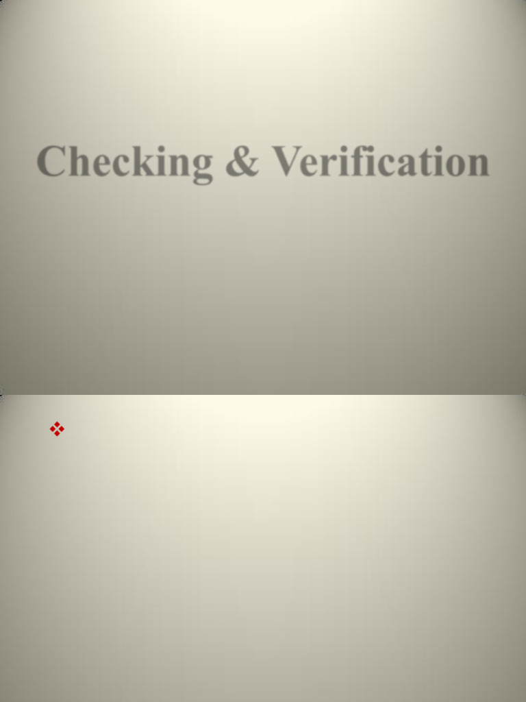 5- Checking & Verification | PDF | Mouth | Dentistry Branches