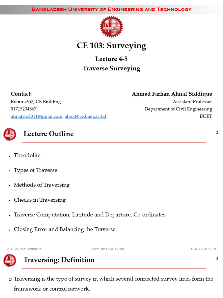 CE 103 - L3 - Traverse Surveying | PDF