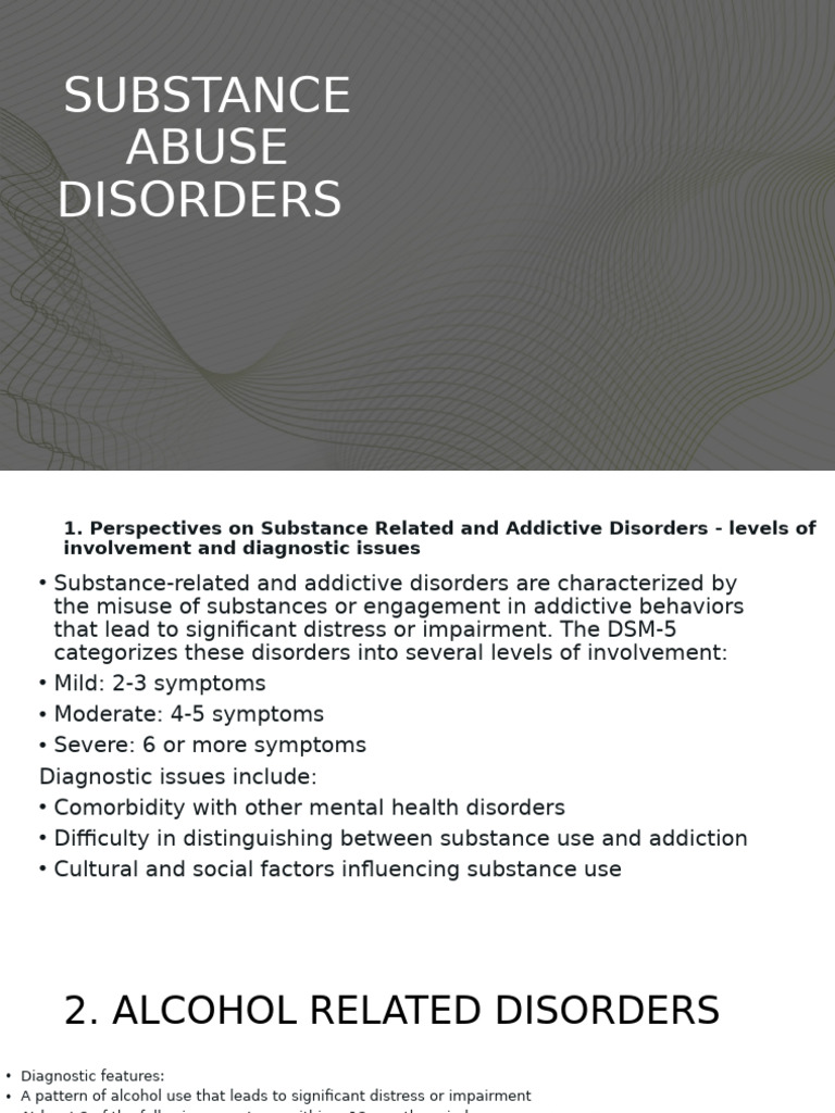 Substance Abuse Disorders | PDF | Alcoholism | Mental Disorder