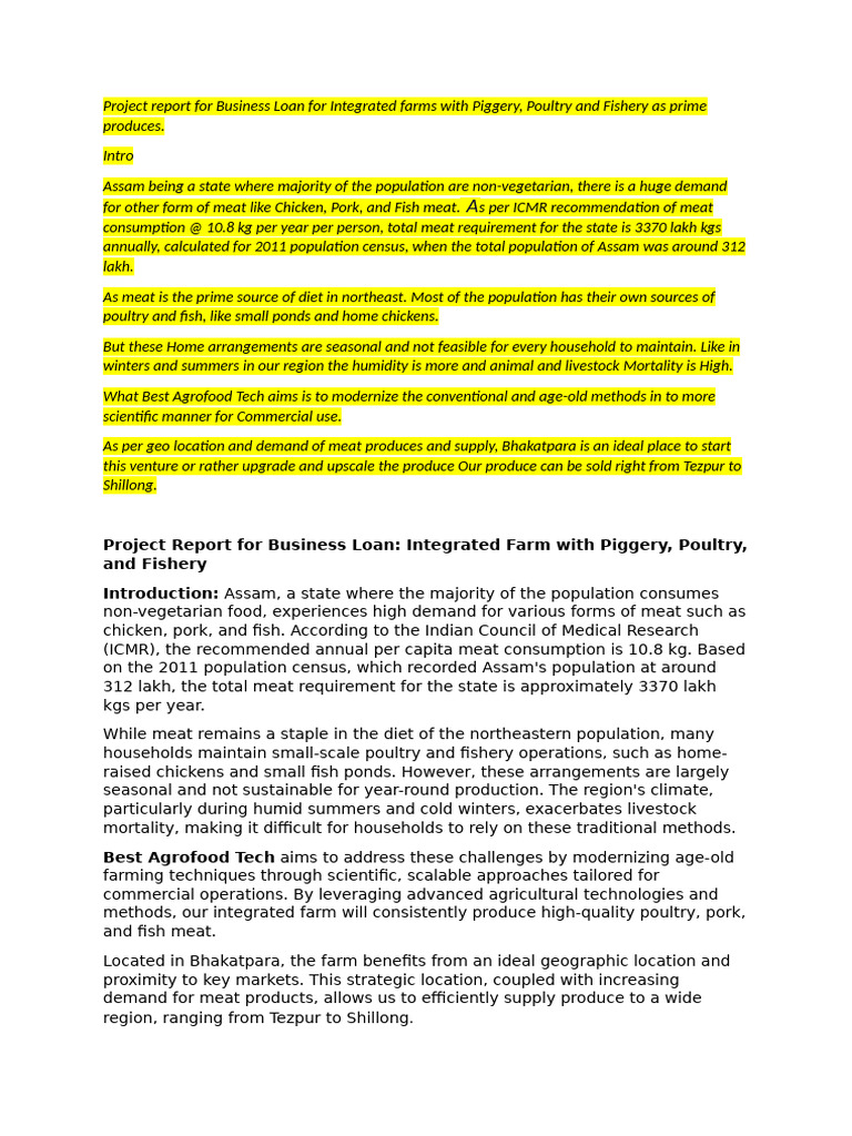 Integrated Farming Project Report | PDF | Agriculture | Pig