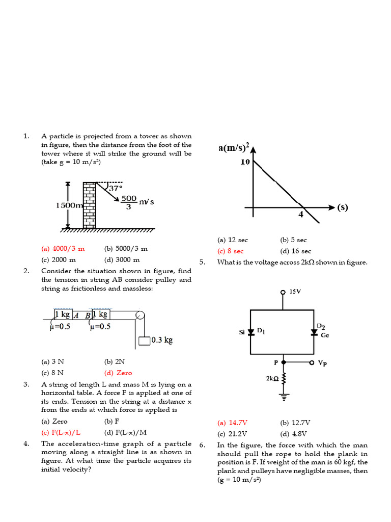 Class 12 Regular Batch Jee Main Physics Paper - 15-12-24 - PS Sir-1 | PDF | Electronvolt | Force