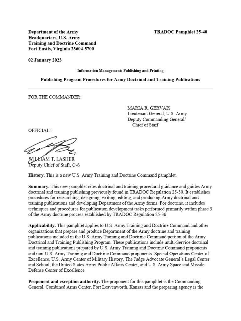 TP25 40 | PDF | United States Army Training And Doctrine Command ...