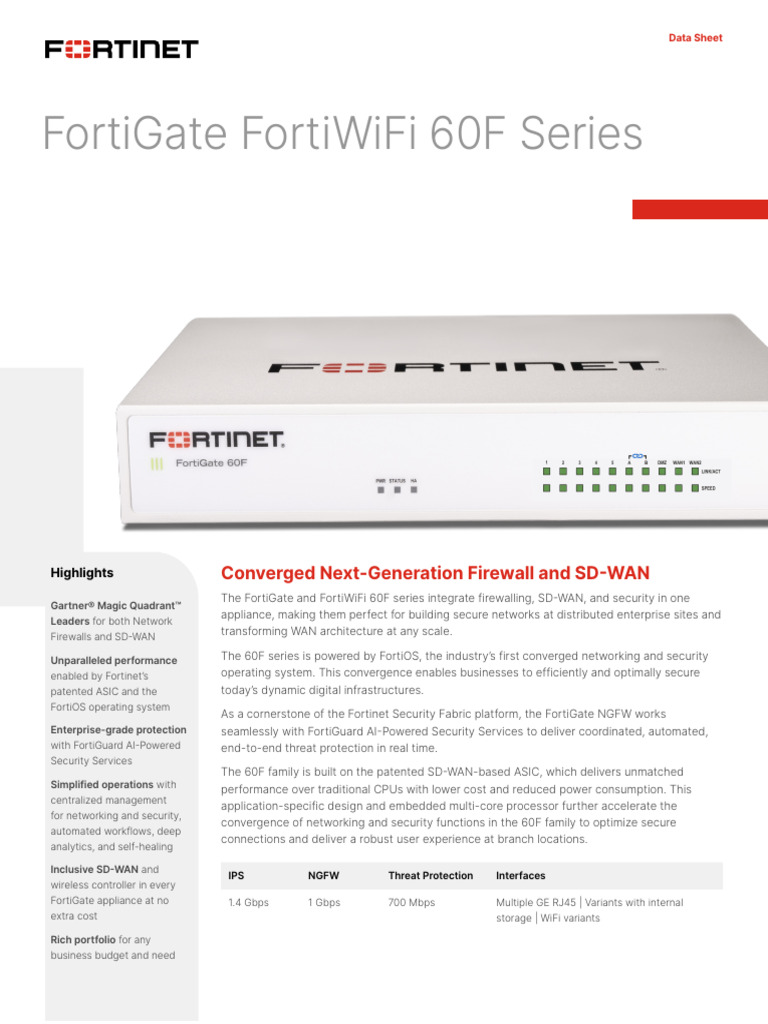 Fortigate Fortiwifi 60f Series | PDF | Security | Computer Security